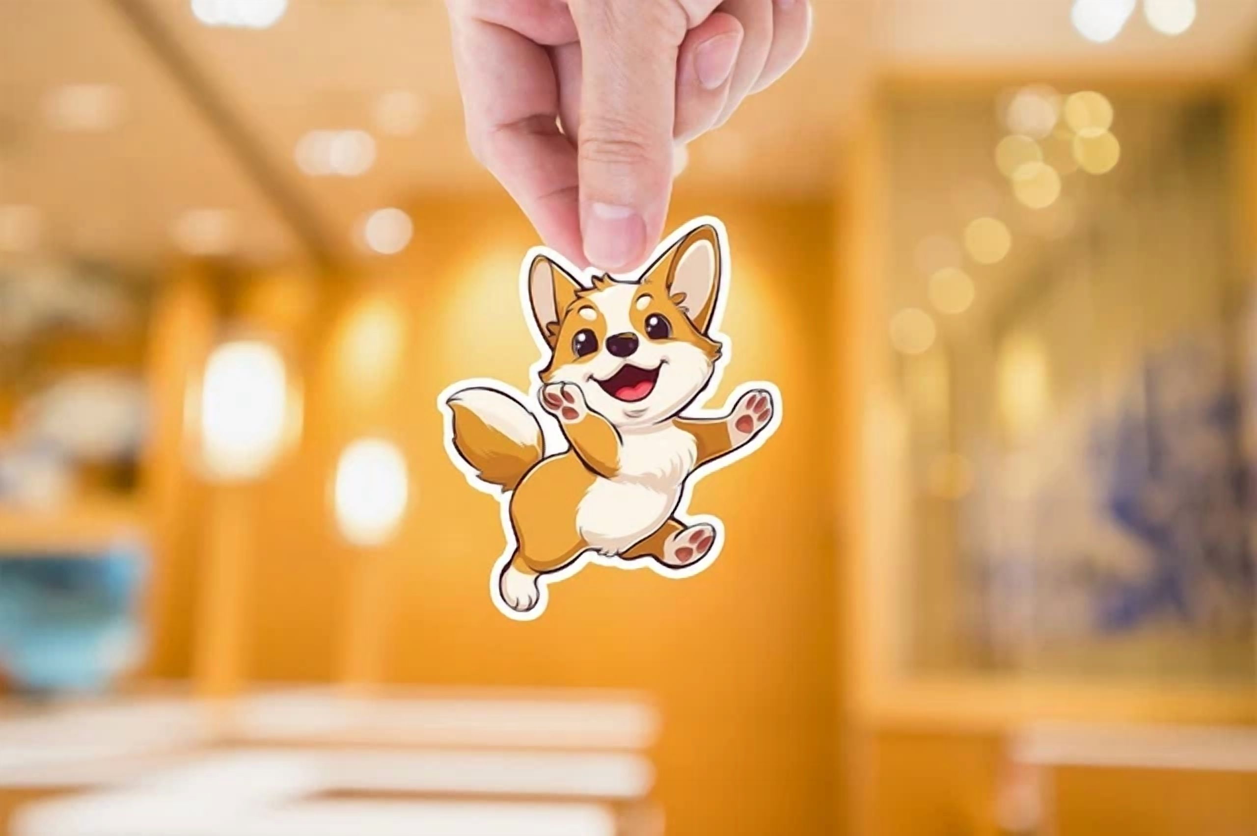 DOPASTICKER Puppy Corgi Playful Sticker Decal Sticker Car Laptop ...