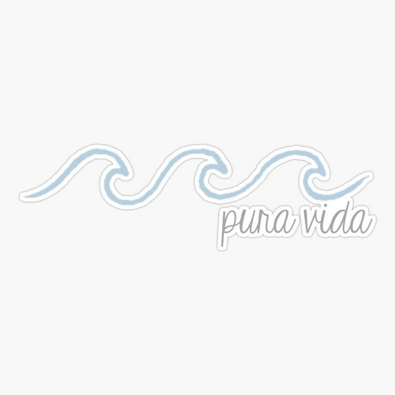 DOPASTICKER Pura Vida Wave In Cursive Sticker, Phone Sticker Car ...