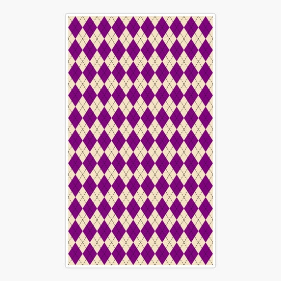 DOPASTICKER Purple Argyle Print Sticker, Phone Sticker Water Bottle ...