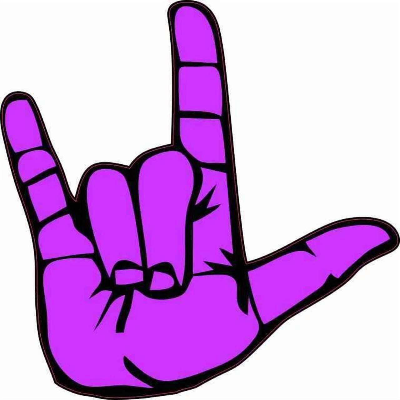 DOPASTICKER Purple Asl I Love You Sticker Phone Sticker, Latop Sticker ...