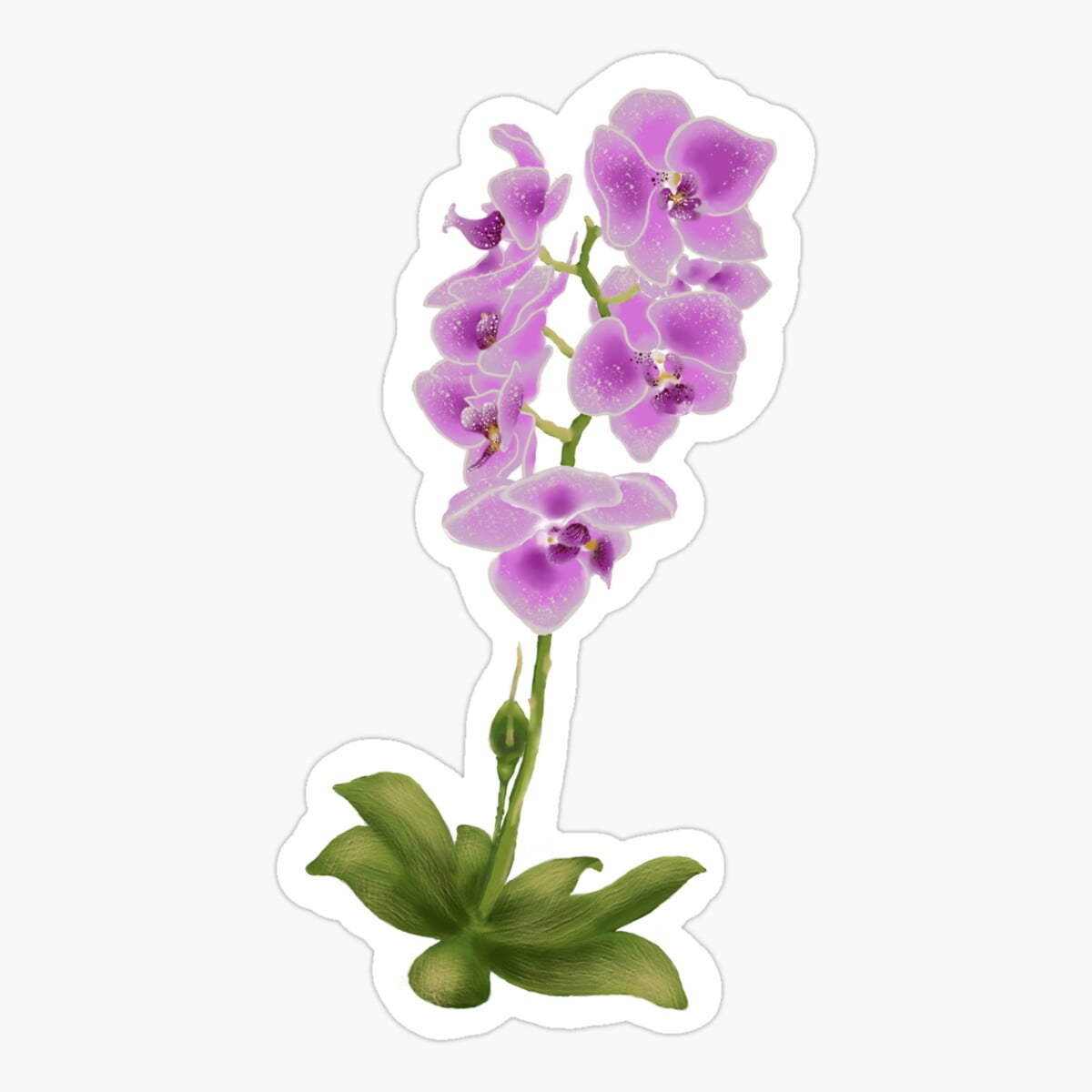 DOPASTICKER Purple Orchid (No Linework) Sticker, Phone Sticker Car ...