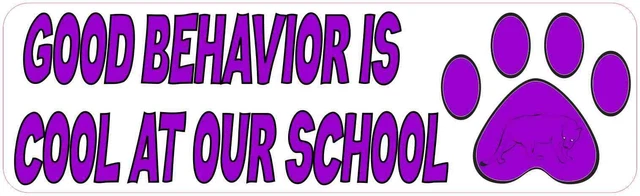 DOPASTICKER Purple Panther Good Behavior Is Cool At Our School Sticker ...