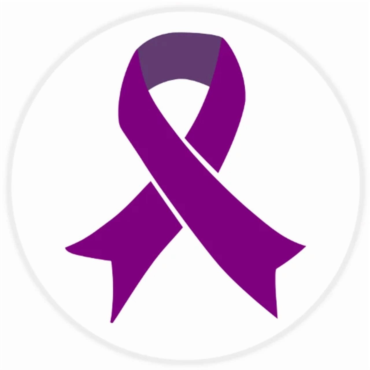 DOPASTICKER Purple Ribbon Cancer Awareness, Pancreatic Phone Decal ...