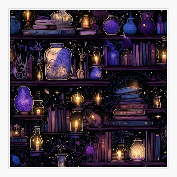 DOPASTICKER Purple Whimiscal Dark Academia Magic Shop Sticker, Phone ...