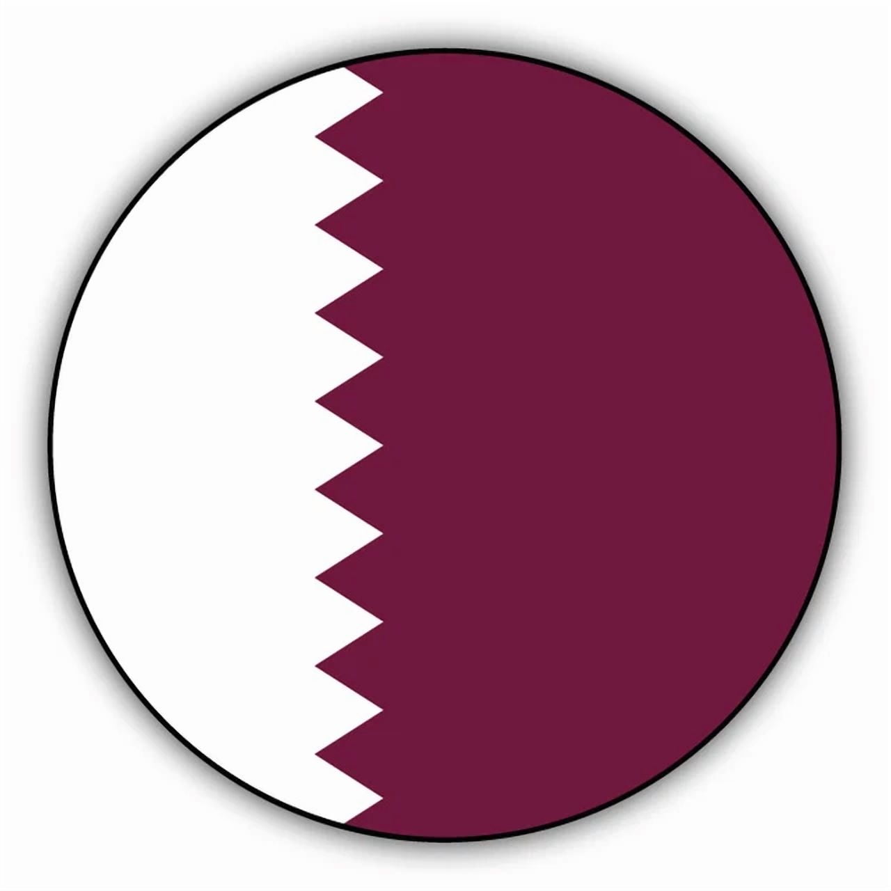 DOPASTICKER Qatar Round Flag Sticker Decal Phone Decal Water Bottle ...