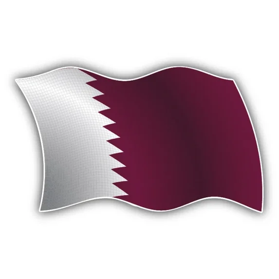 DOPASTICKER Qatar Wavy Flag Sticker Decal Phone Decal Water Bottle ...