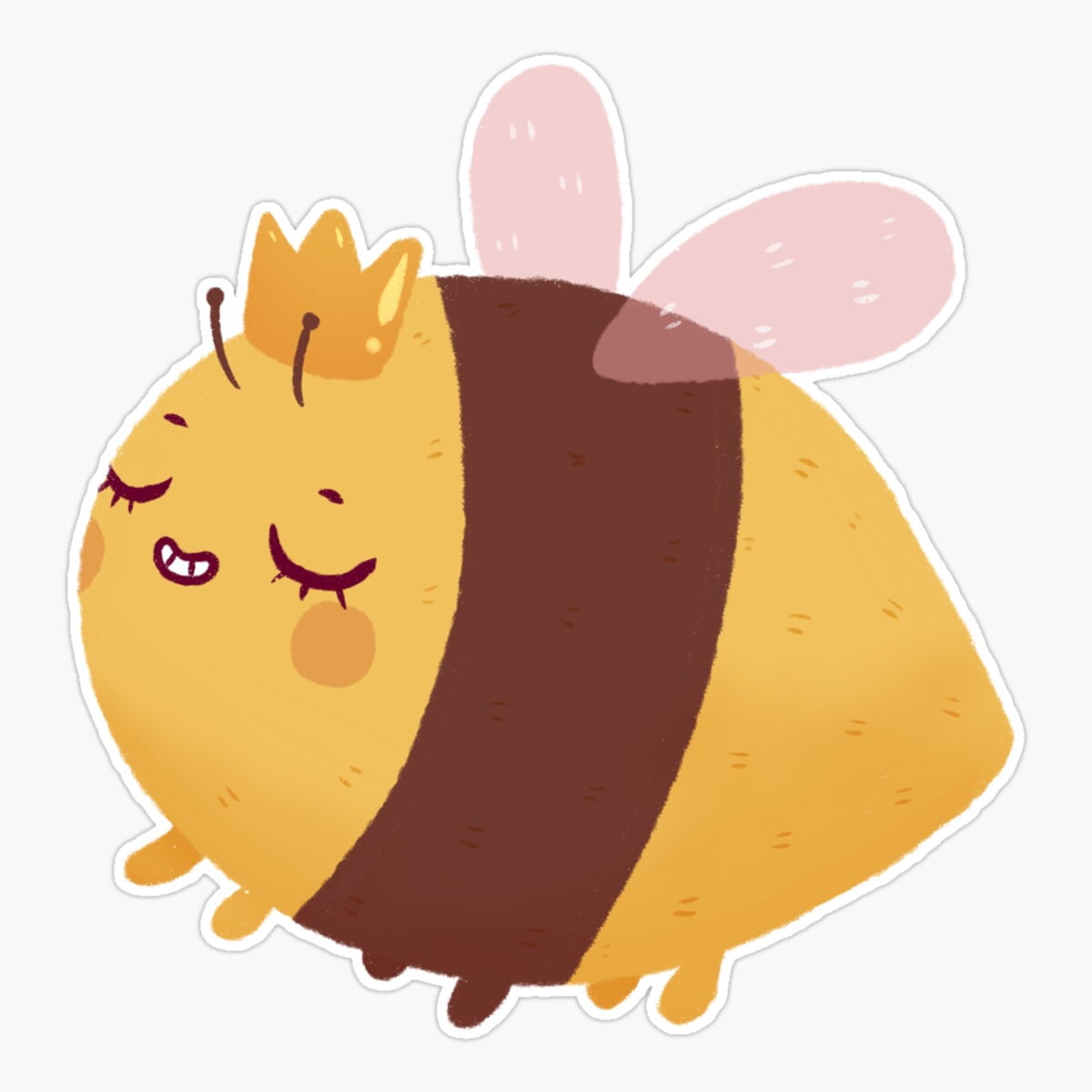 DOPASTICKER Queen Bee Cute Illustrated Bumble Bee Sticker, Phone ...