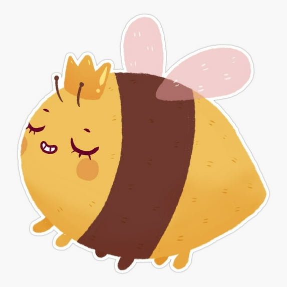 DOPASTICKER Queen Bee Cute Illustrated Bumble Bee Sticker, Phone ...