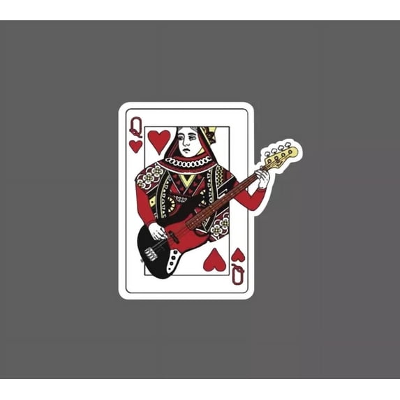 DOPASTICKER Queen Card Guitar Card Decorative Laptop, Phone Stickers ...