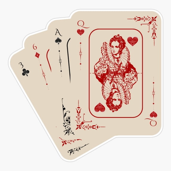 DOPASTICKER Queen Of Hearts Deck Sticker, Phone Sticker Car Stickers ...