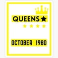 DOPASTICKER Queens Are Born In October 1980, Gift Womens Born In ...