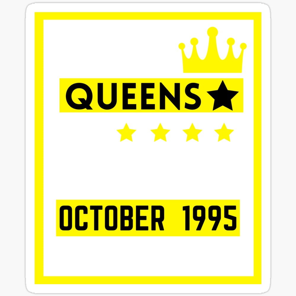 DOPASTICKER Queens Are Born In October 1995, Gift Womens Born In ...