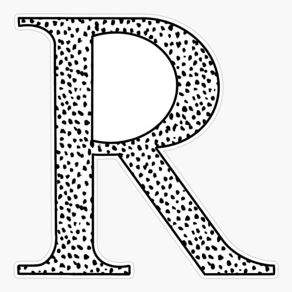 DOPASTICKER R Initial Dalmatian Print Sticker, Phone Sticker Car ...