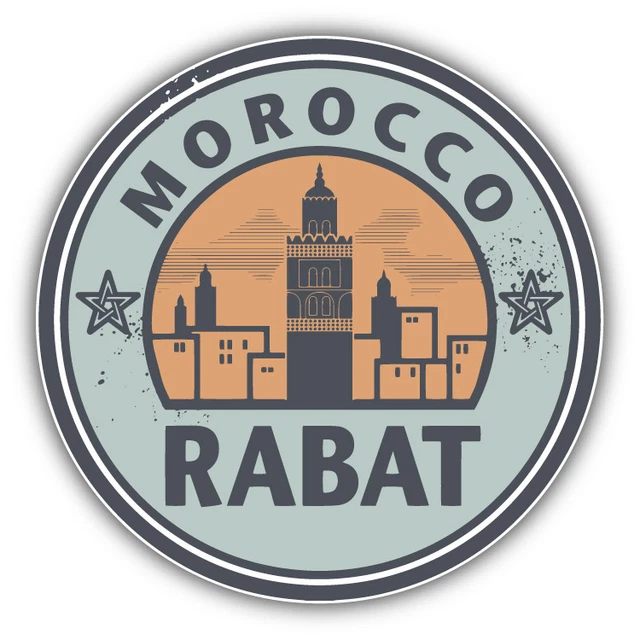 DOPASTICKER Rabat City Morocco Travel Stamp Sticker Decal Phone Decal ...