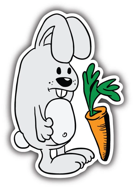 DOPASTICKER Rabbit And Carrot Cartoon Sticker Decal Phone Decal Water ...