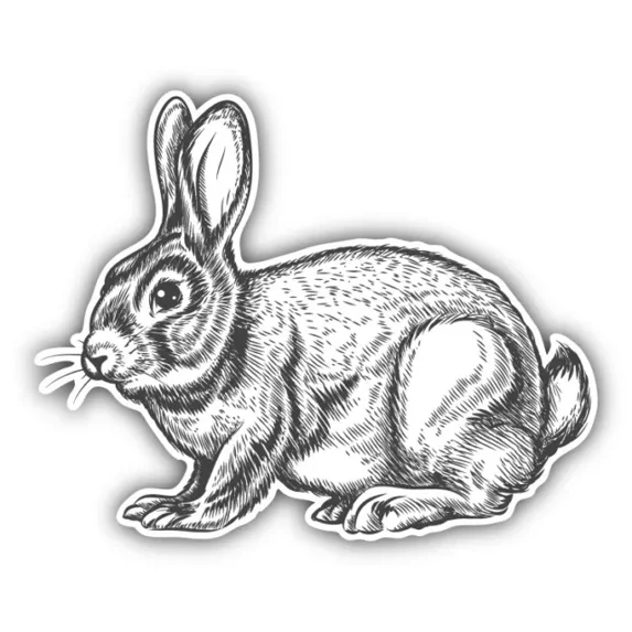 DOPASTICKER Rabbit Sketch Sticker Decal Phone Decal Water Bottle ...