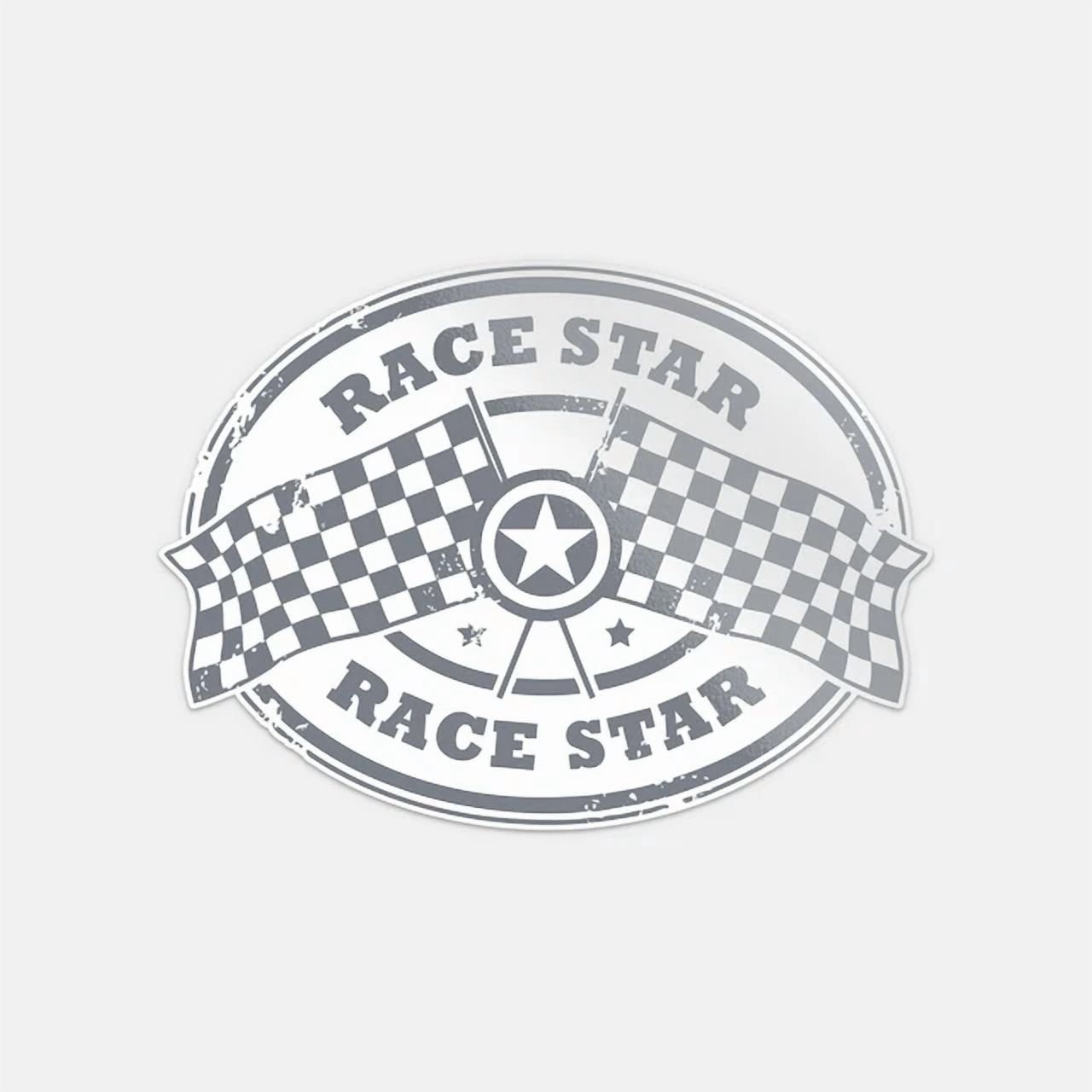 DOPASTICKER Race Star Flags Sport Grunge Sticker Decal Phone Decal ...