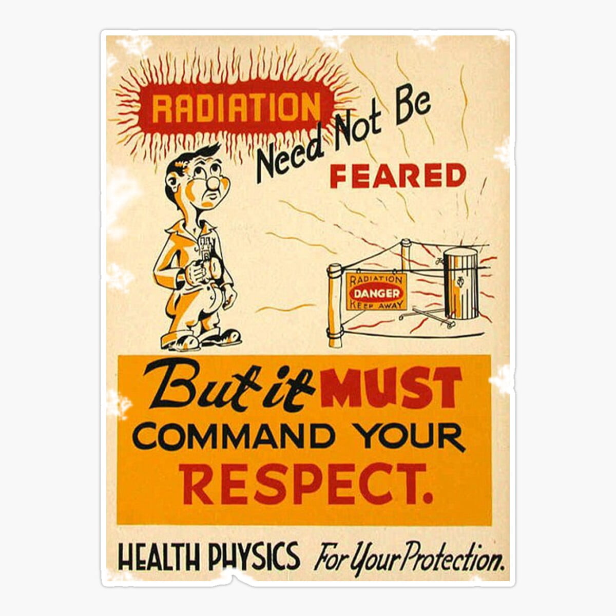 DOPASTICKER Radiation 1950 Poster Sticker, Phone Sticker Car Sticker ...