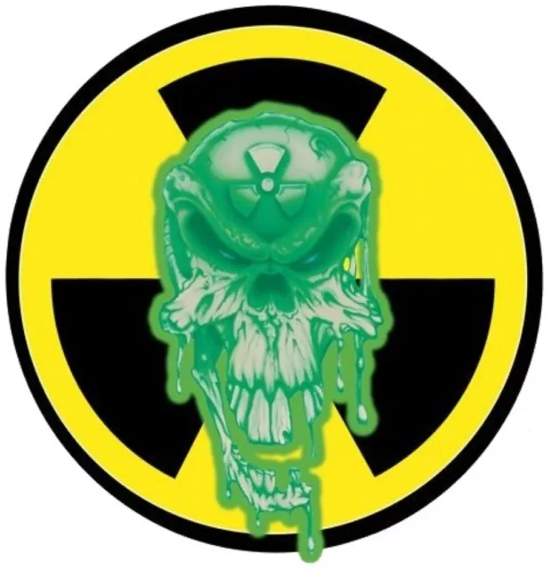 DOPASTICKER Radioactive Skull Sticker Laptop Sticker Round Phone Decal ...