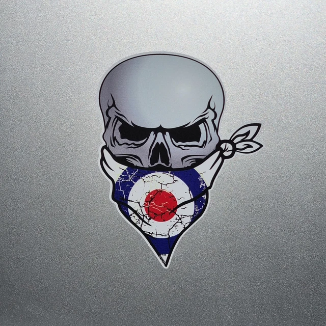 DOPASTICKER Raf Mod Target Face Bandana Skull Sticker Decal For Car Van ...