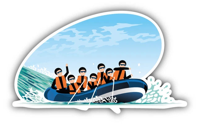 DOPASTICKER Rafting Travel Label Sticker Decal Phone Decal Water Bottle ...