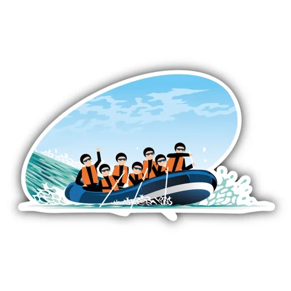 DOPASTICKER Rafting Travel Label Sticker Decal Phone Decal Water Bottle ...