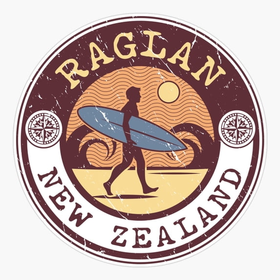 DOPASTICKER Raglan, New Zealand Sticker, Phone Sticker Water Bottle ...