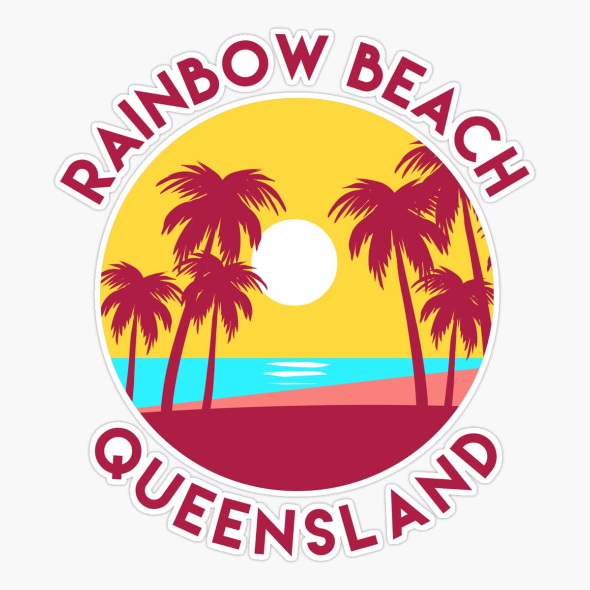DOPASTICKER Rainbow Beach, Queensland Sticker, Phone Sticker Car ...