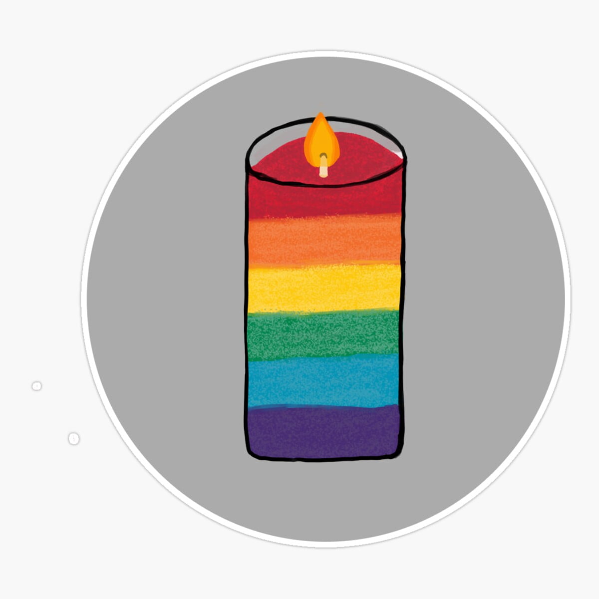 DOPASTICKER Rainbow Candle Sticker, Phone Sticker Car Stickers ...
