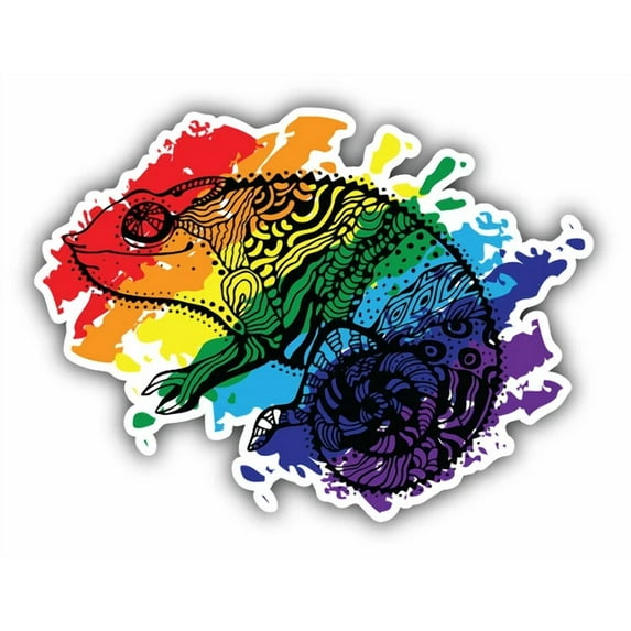 DOPASTICKER Rainbow Chameleon Car Sticker Phone Water Bottle Stickers ...