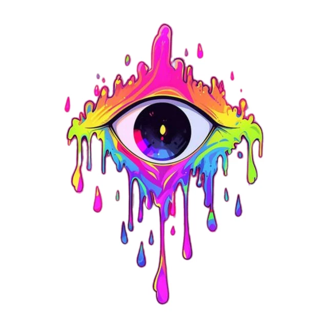 DOPASTICKER Rainbow Dripping Eye Sticker Street Art Punk Edgy Hip-Hop ...