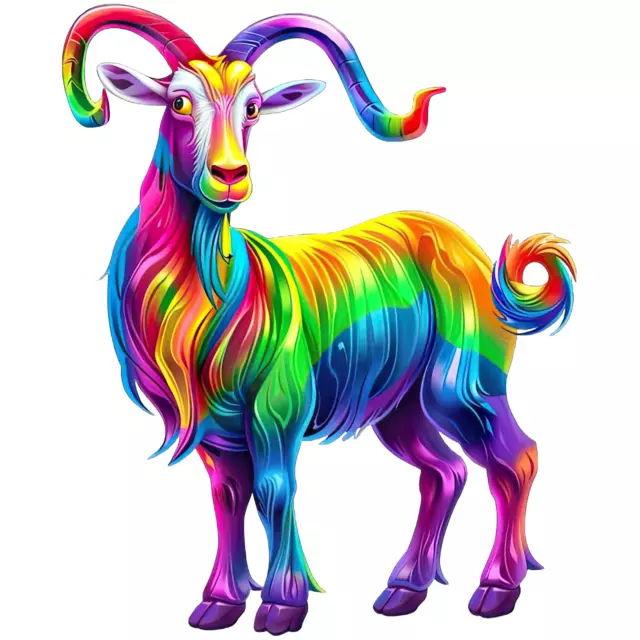 DOPASTICKER Rainbow Goat Sticker Beautiful Colorful Vivid Bright Summer ...
