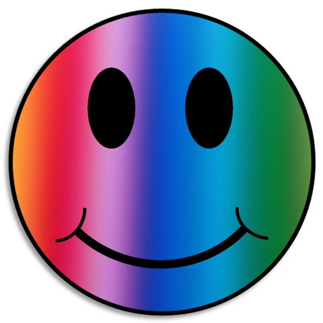 DOPASTICKER Rainbow Gradient Smiley Face, Smile Happy Phone Decal Water ...