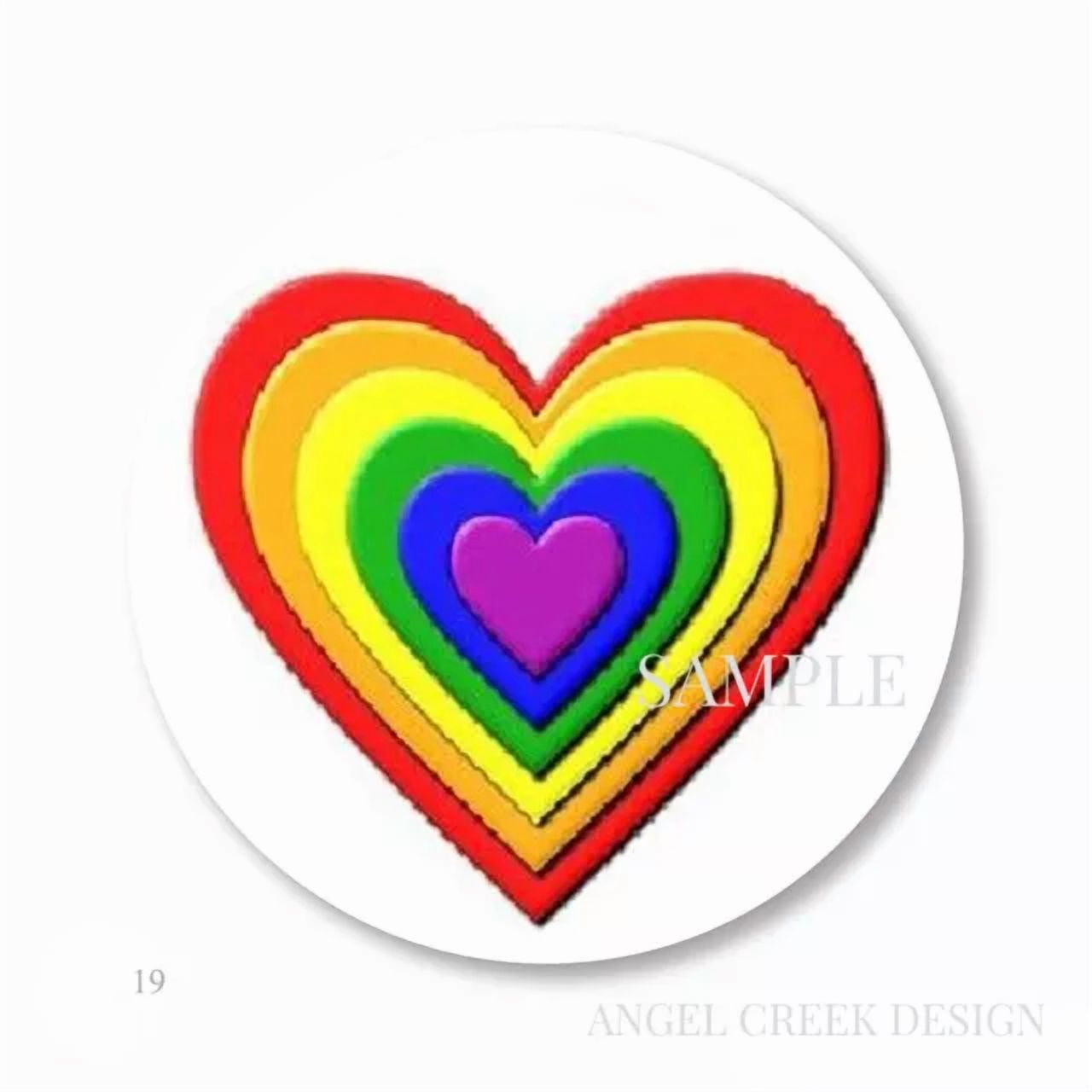 DOPASTICKER Rainbow Heart Scrapbook Stickers Phone Decal Water Bottle ...