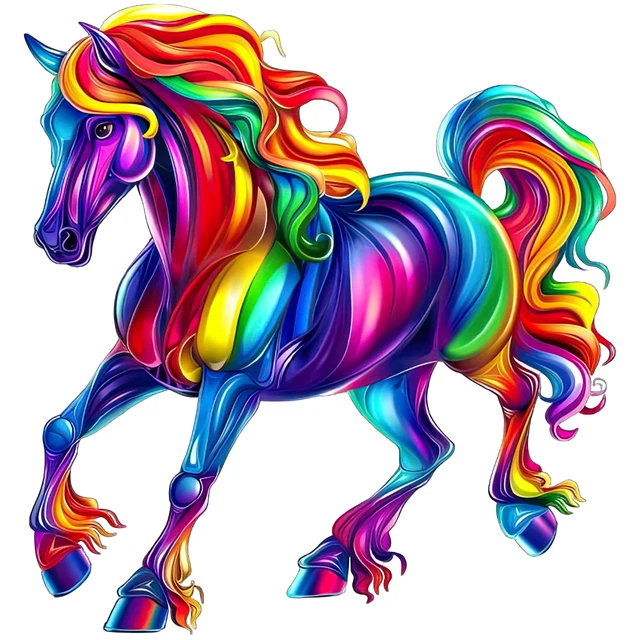 DOPASTICKER Rainbow Horse Sticker Beautiful Colorful Vivid Bright ...