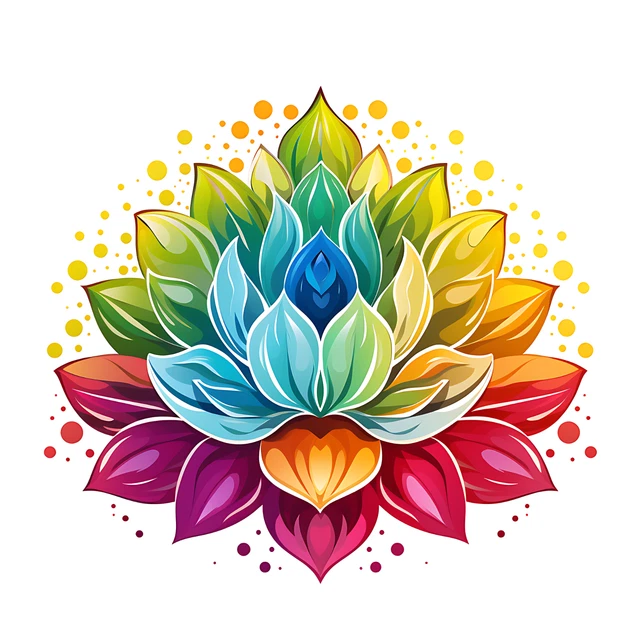 DOPASTICKER Rainbow Lotus Sticker Colorful Art Chakra Serenity Zen ...