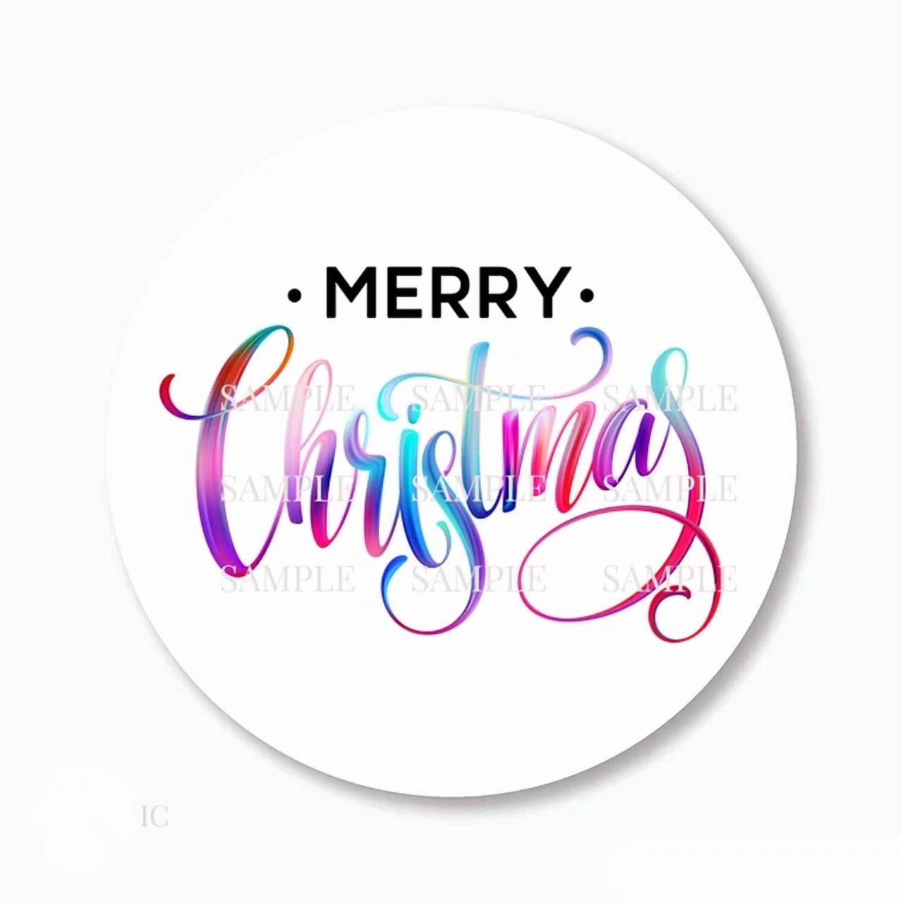 DOPASTICKER Rainbow Merry Chri.Stm.As Scrapbook Stickers Round Matte ...