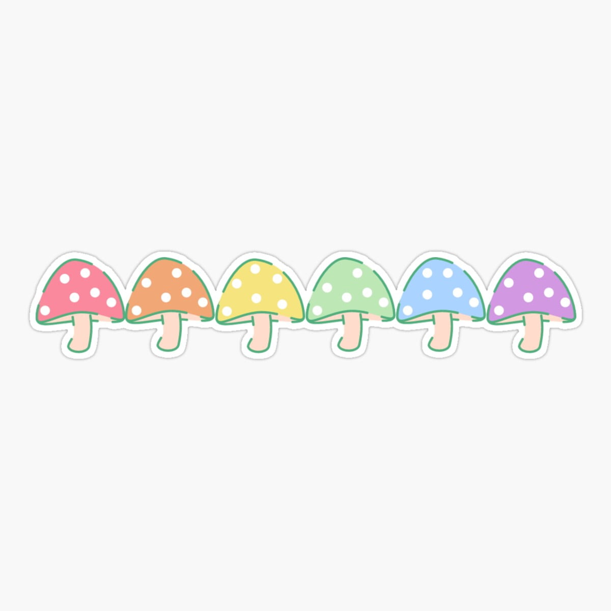 DOPASTICKER Rainbow Mushrooms Sticker, Phone Sticker Car Stickers ...