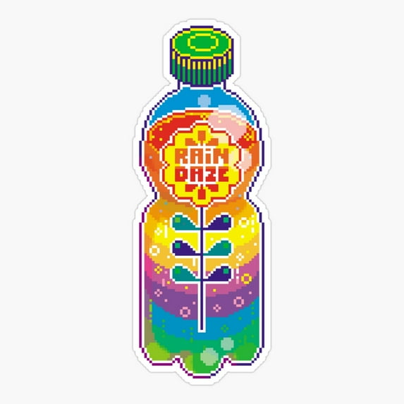 DOPASTICKER Rainbow Pixel Dink Sticker, Phone Sticker Water Bottle ...