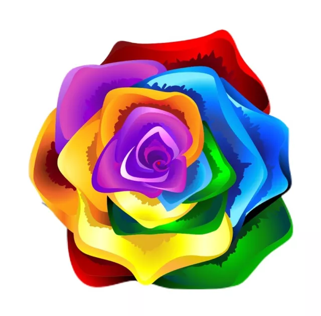 DOPASTICKER Rainbow Rose Sticker Vivid Flower Colorful Vibrant Hippie ...
