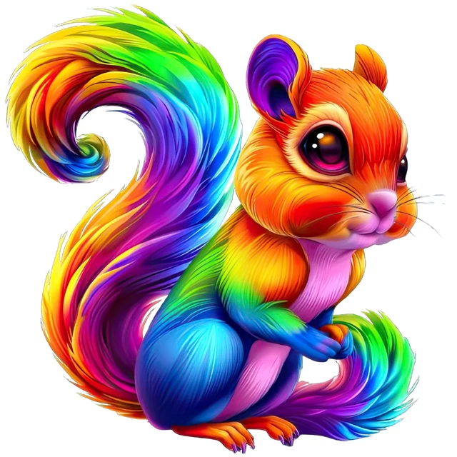 DOPASTICKER Rainbow Squirrel Sticker Beautiful Colorful Vivid Bright ...