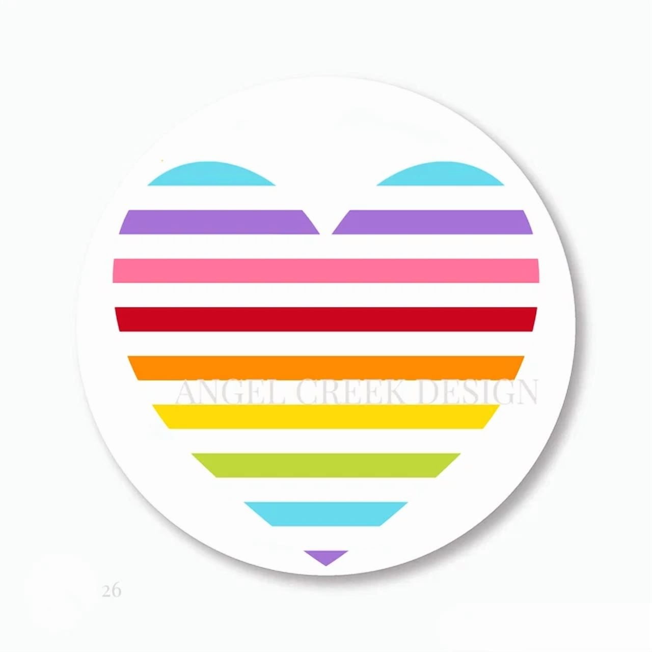 DOPASTICKER Rainbow Striped Heart Scrapbook Stickers Heart Heart Favor ...