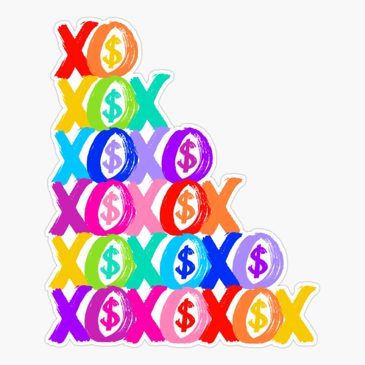 DOPASTICKER Rainbow Xoxo Sticker, Phone Sticker Water Bottle Sticker ...
