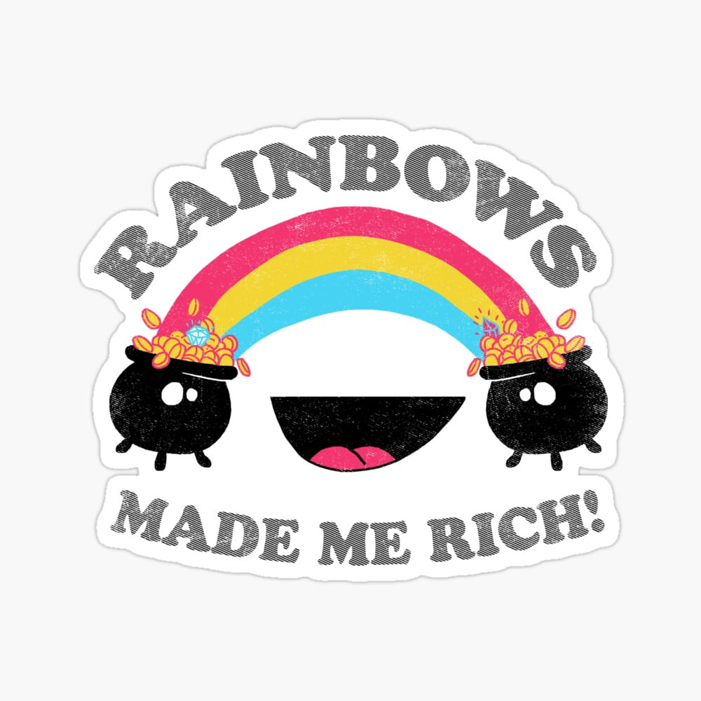 DOPASTICKER Rainbows Made Me Rich, Phone Sticker, Latop Sticker, Lover ...