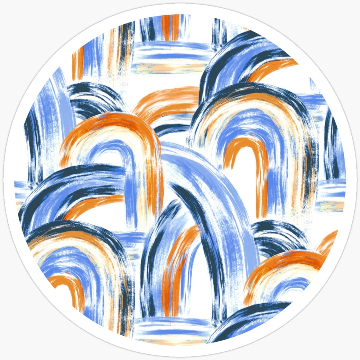 DOPASTICKER Rainbows And Waterfallsorange And Blue Sticker Birthday ...