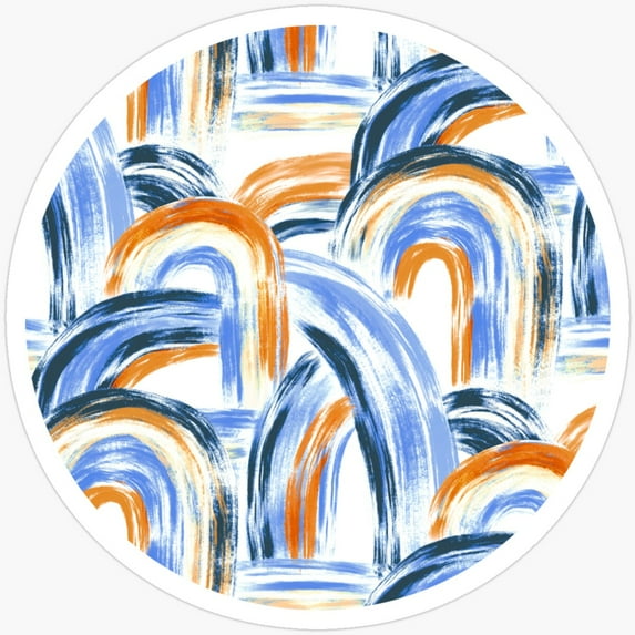 DOPASTICKER Rainbows And Waterfallsorange And Blue Sticker Birthday ...