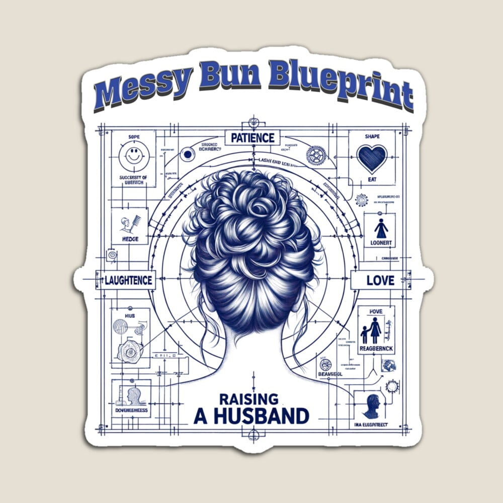 DOPASTICKER Raising My Husband Is Exhausting Messy Bun - Messy Bun ...