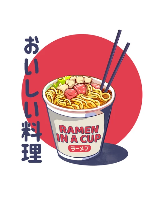 DOPASTICKER Ramen Sticker Cup Asian Cuisine Food Delicious Snack Love ...