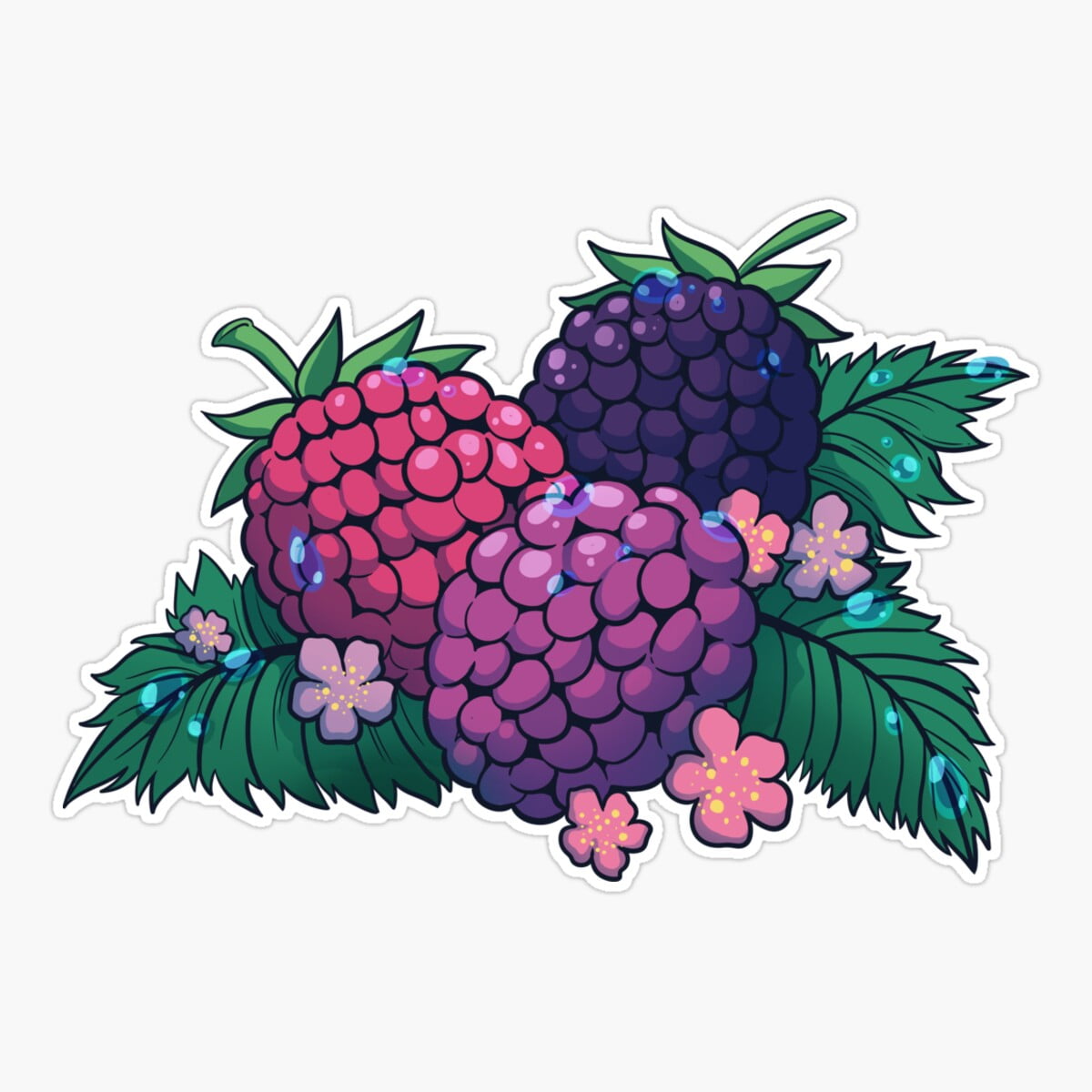DOPASTICKER Raspberry Trio Sticker, Phone Sticker Car Stickers ...