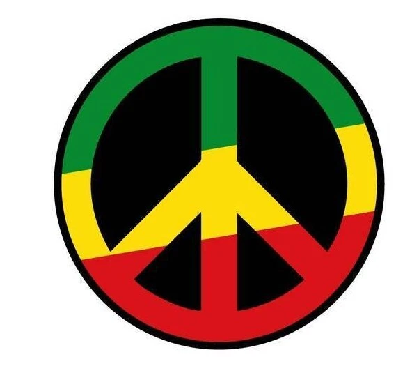 DOPASTICKER Rasta Peace Sign Sticker Decal Rastafari Rastafarianism ...